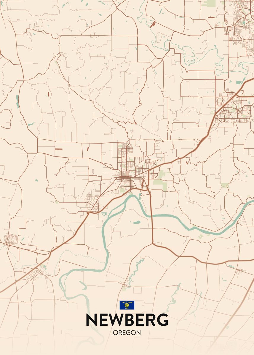 'Newberg OR' Poster, picture, metal print, paint by IMR Designs | Displate