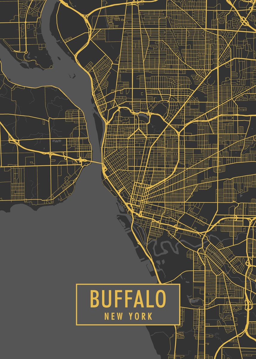 'Buffalo' Poster, picture, metal print, paint by Miracle Studio | Displate