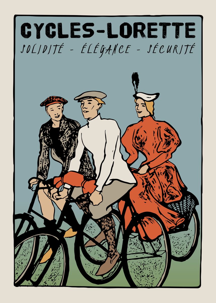 'French Cycling Poster' Poster, picture, metal print, paint by ...
