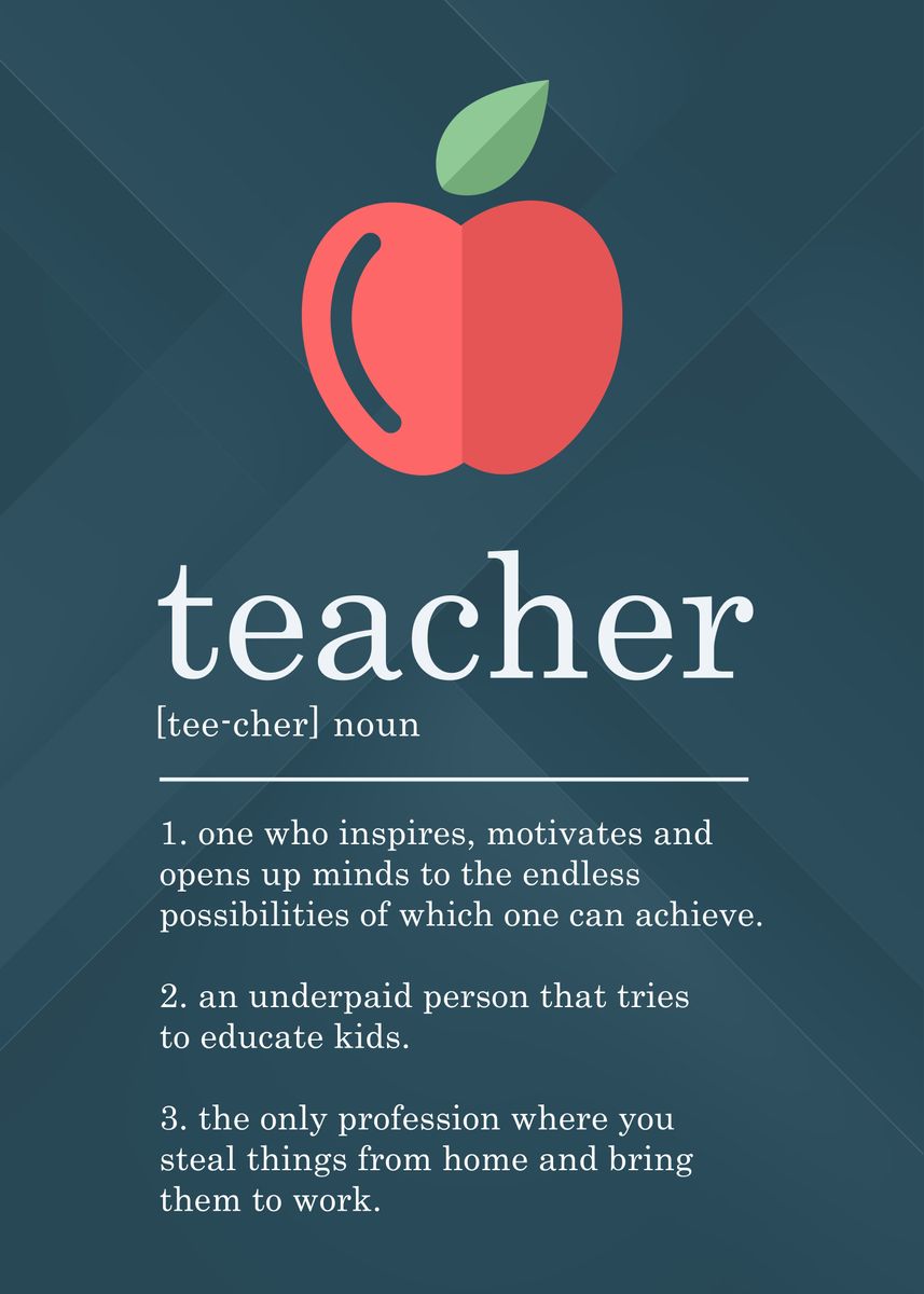 'Funny Teacher Definition' Poster, picture, metal print, paint by ...