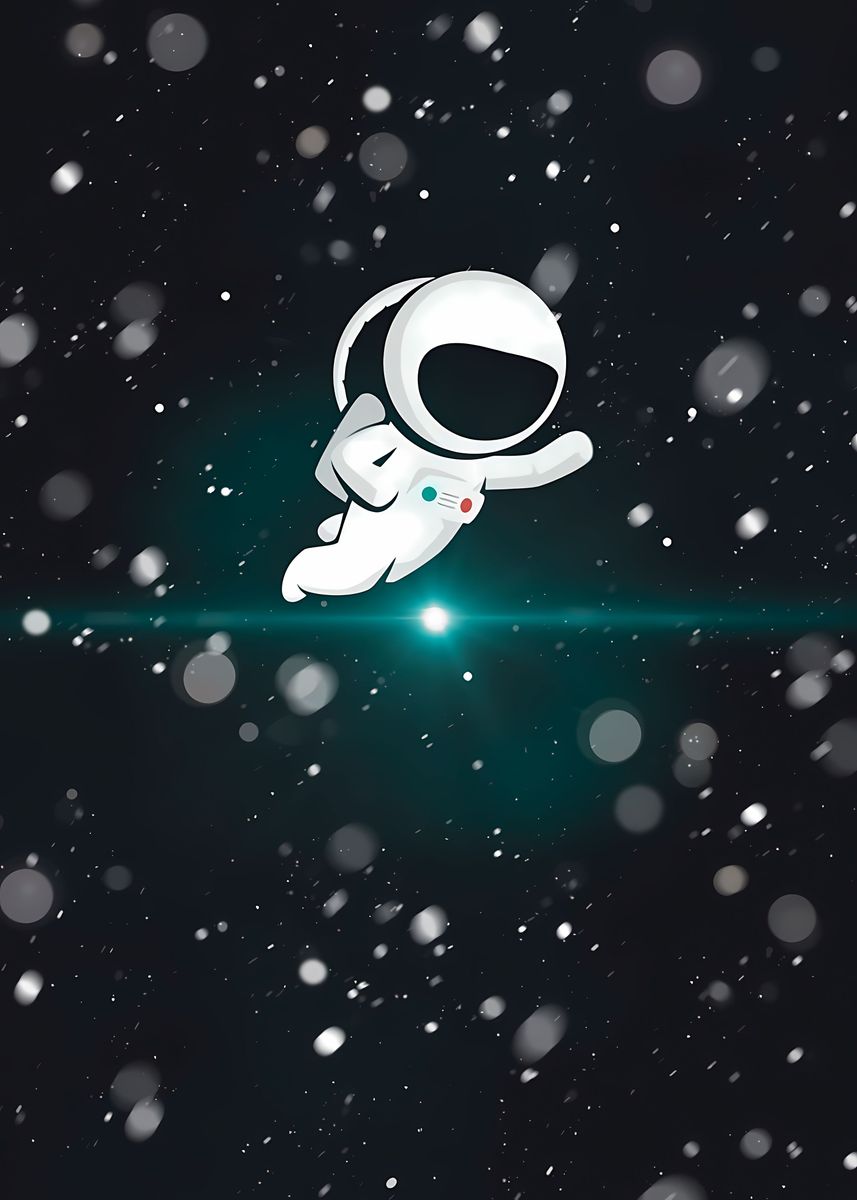 'Cute Astronaut Flying ' Poster by Lunaxys Artwork | Displate