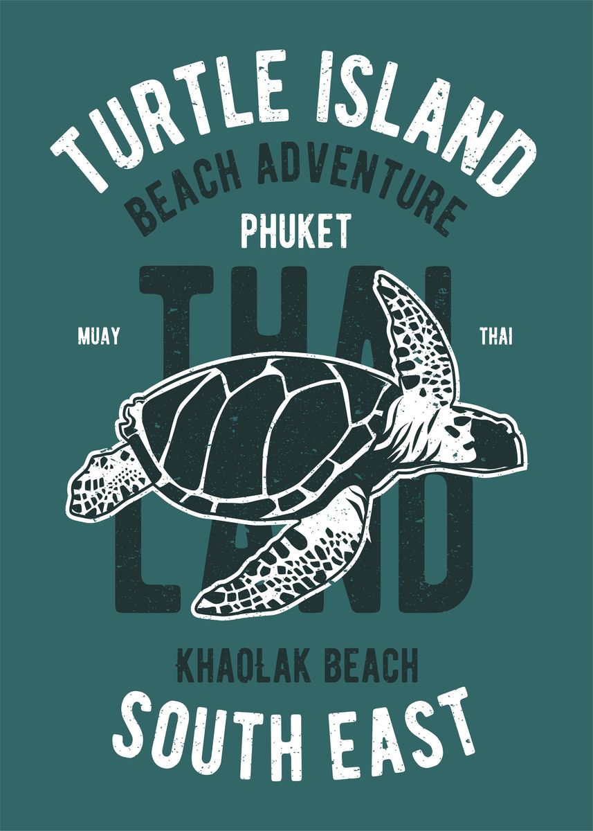 'Turtle island' Poster, picture, metal print, paint by RickyEKelly ...