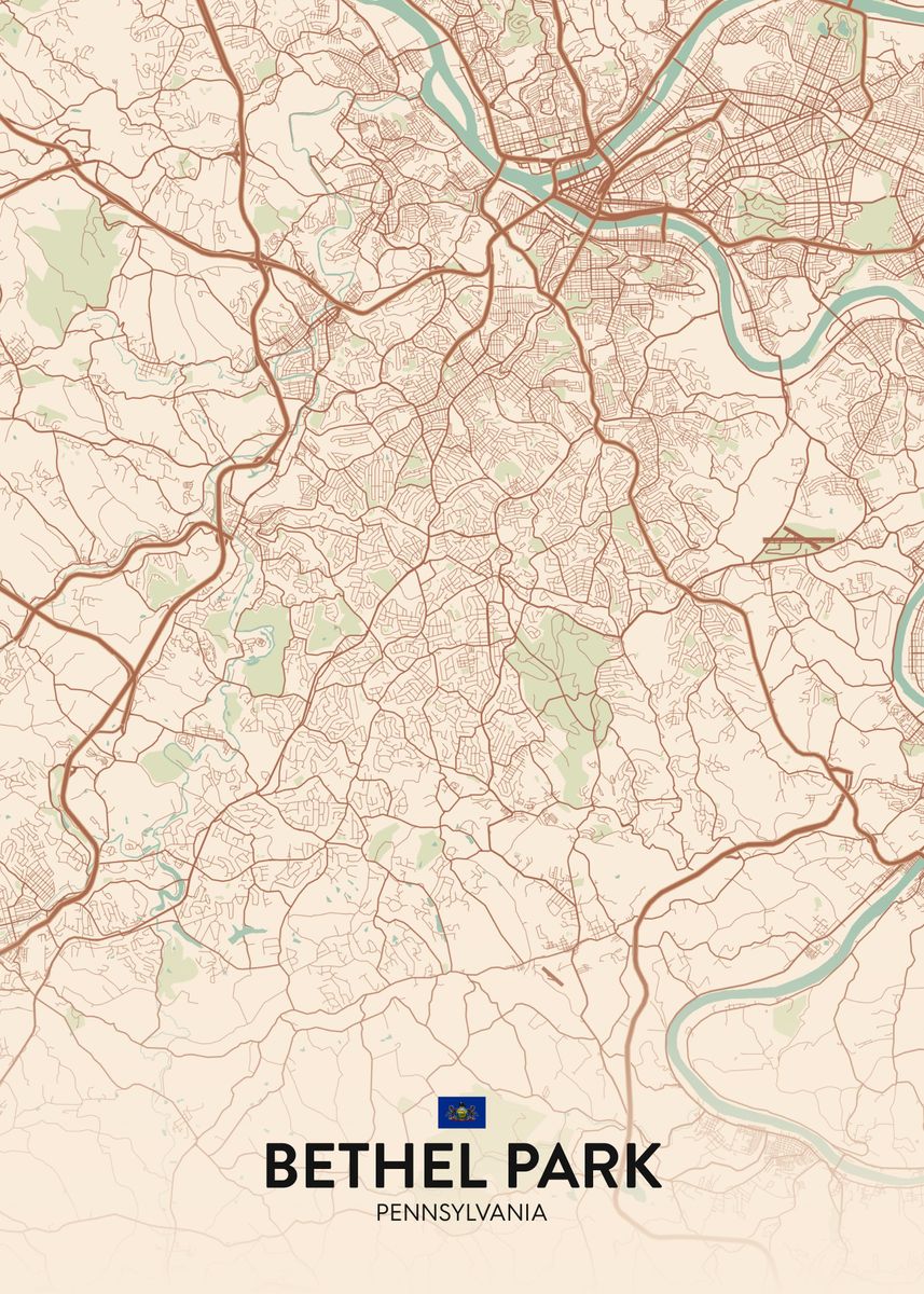 'Bethel Park PA' Poster, picture, metal print, paint by IMR Designs ...