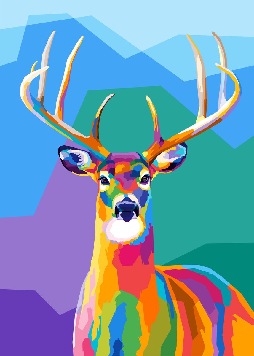 'Animals White tailed deer' Poster, picture, metal print, paint by ...