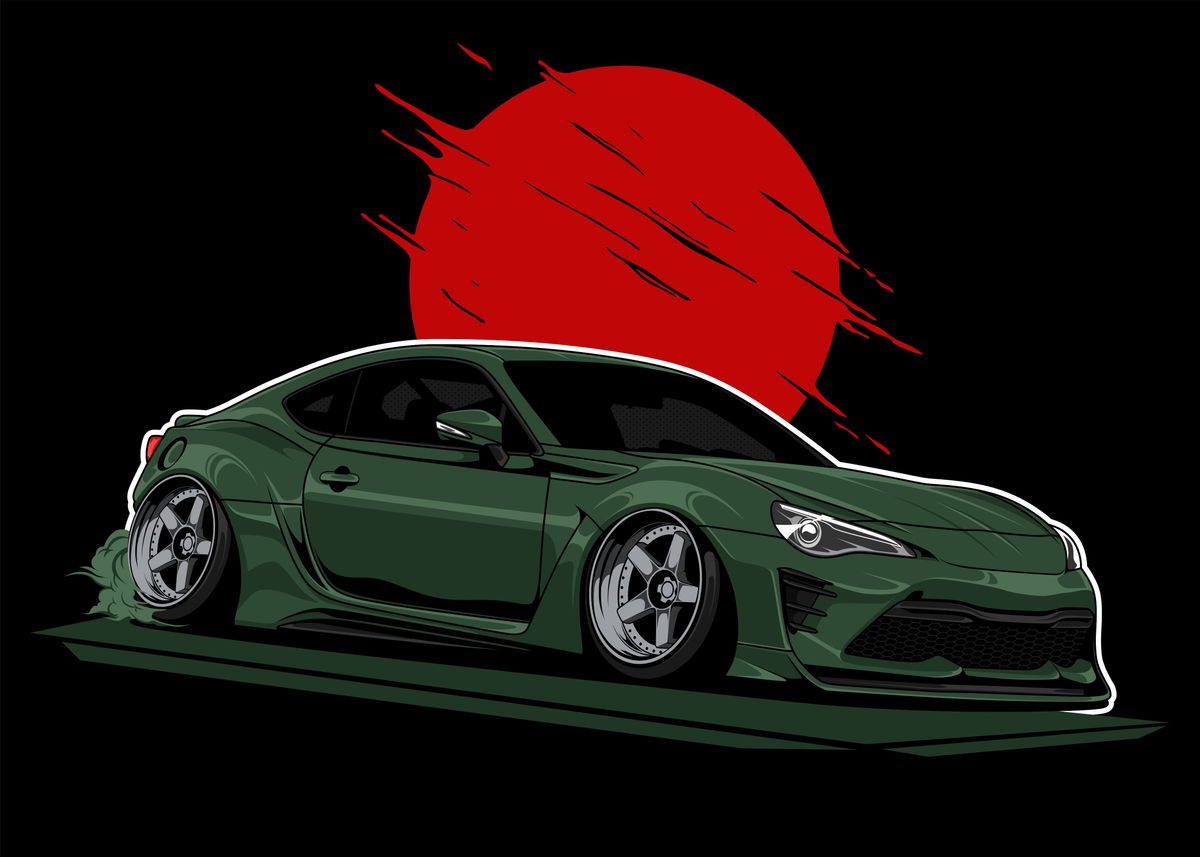 'Toyota GT86 Moon Black 9' Poster by Heru Kurniawan | Displate