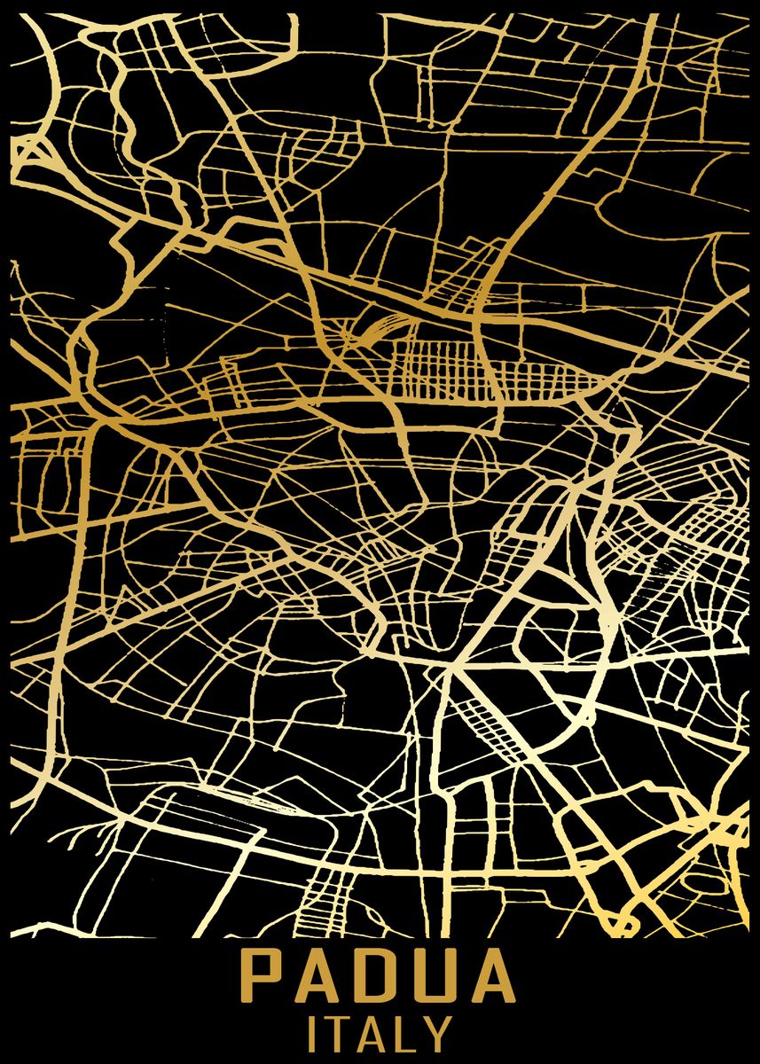 'Padua Italy City Map' Poster, picture, metal print, paint by ...