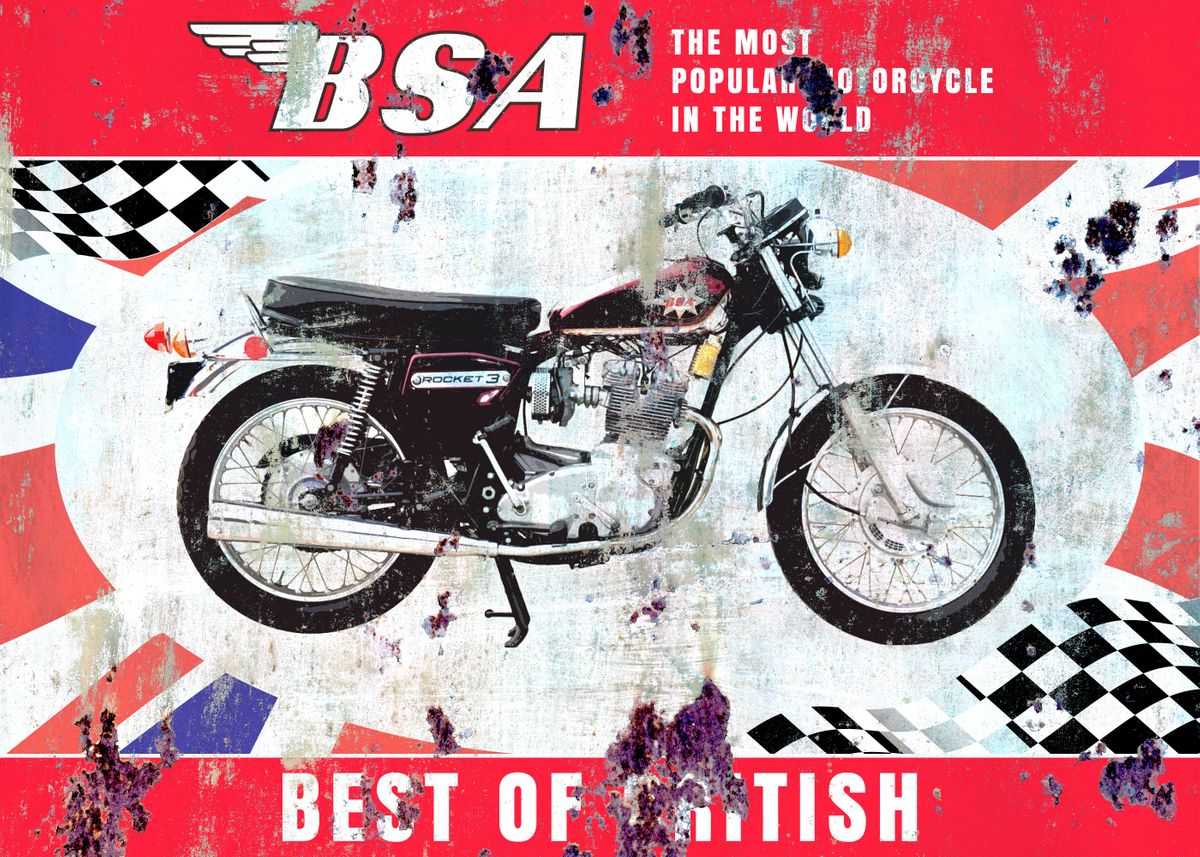 'BSA Distressed Sign' Poster by George Whiteside | Displate