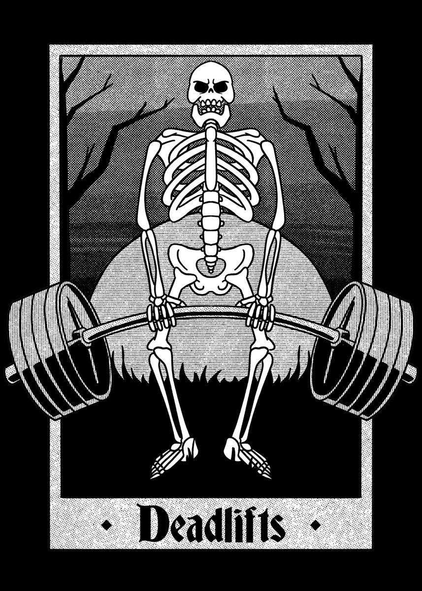 'Deadlift Skeleton Gym ' Poster, picture, metal print, paint by Fateh ...