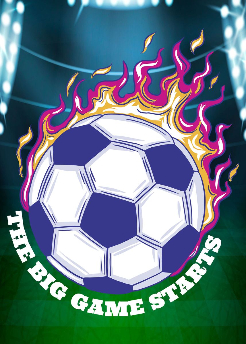 'Soccer Ball on Fire ' Poster by Fateh Lahlah | Displate