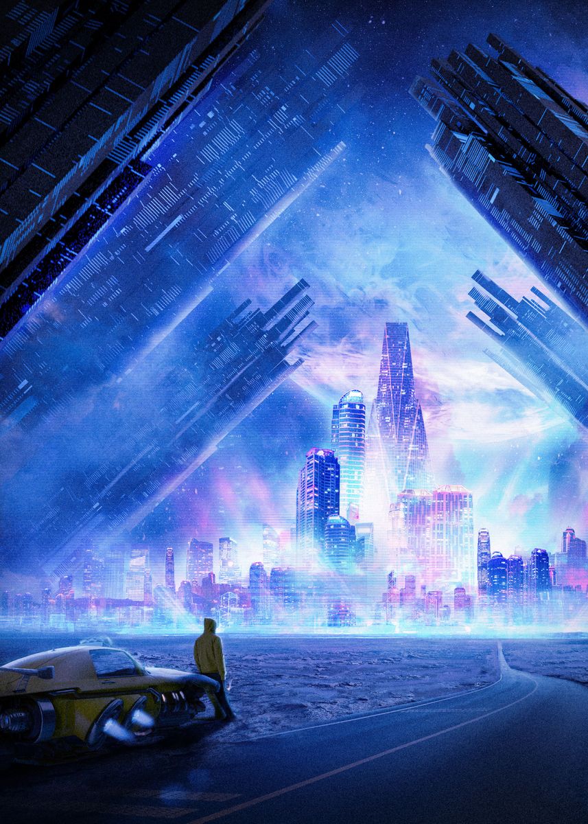 'SYNTH CITY' Poster by Camz | Displate