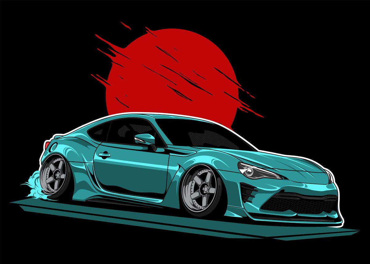 'Toyota GT86 Moon Black 2' Poster by Heru Kurniawan | Displate