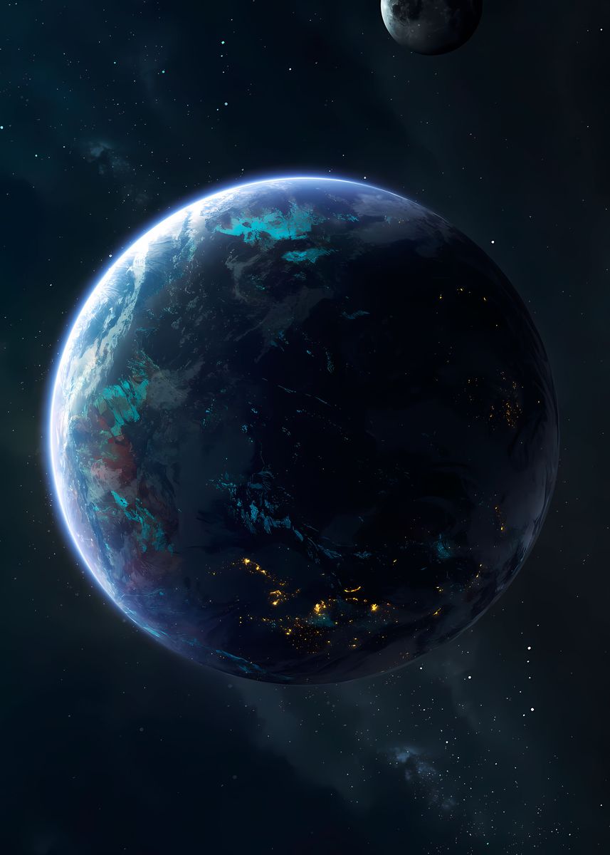 'Beautiful Earth Night View' Poster, picture, metal print, paint by ...