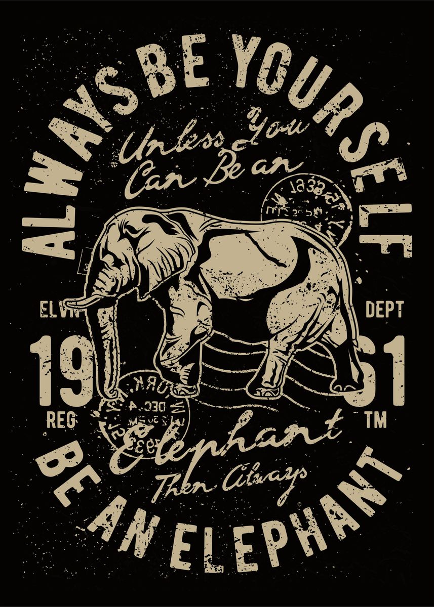 'Vintage elephant' Poster by RickyEKelly | Displate