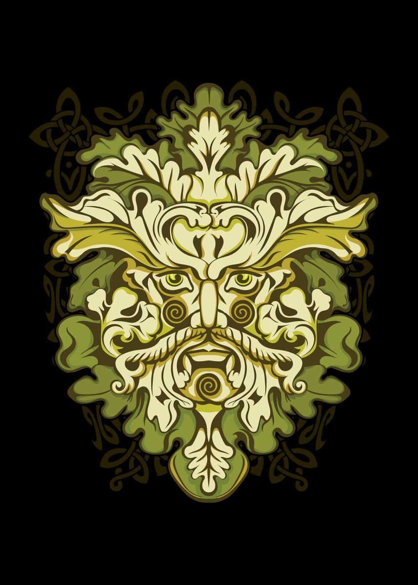 'Pagan Green Man Celtic ' Poster, picture, metal print, paint by ...