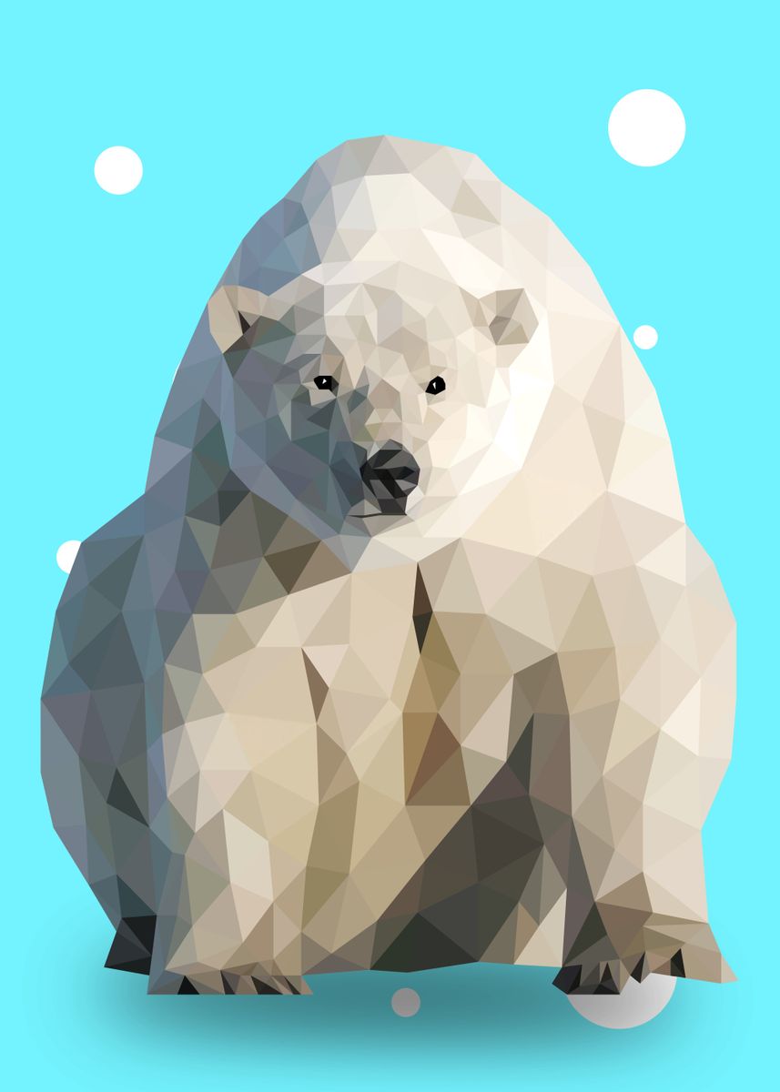'Polar Bear' Poster, picture, metal print, paint by Lee Jani | Displate