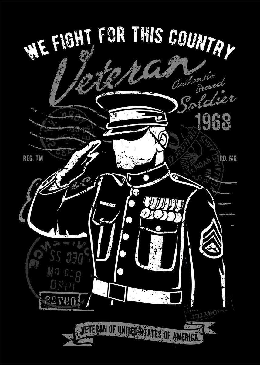'Veteran salute' Poster, picture, metal print, paint by RickyEKelly ...