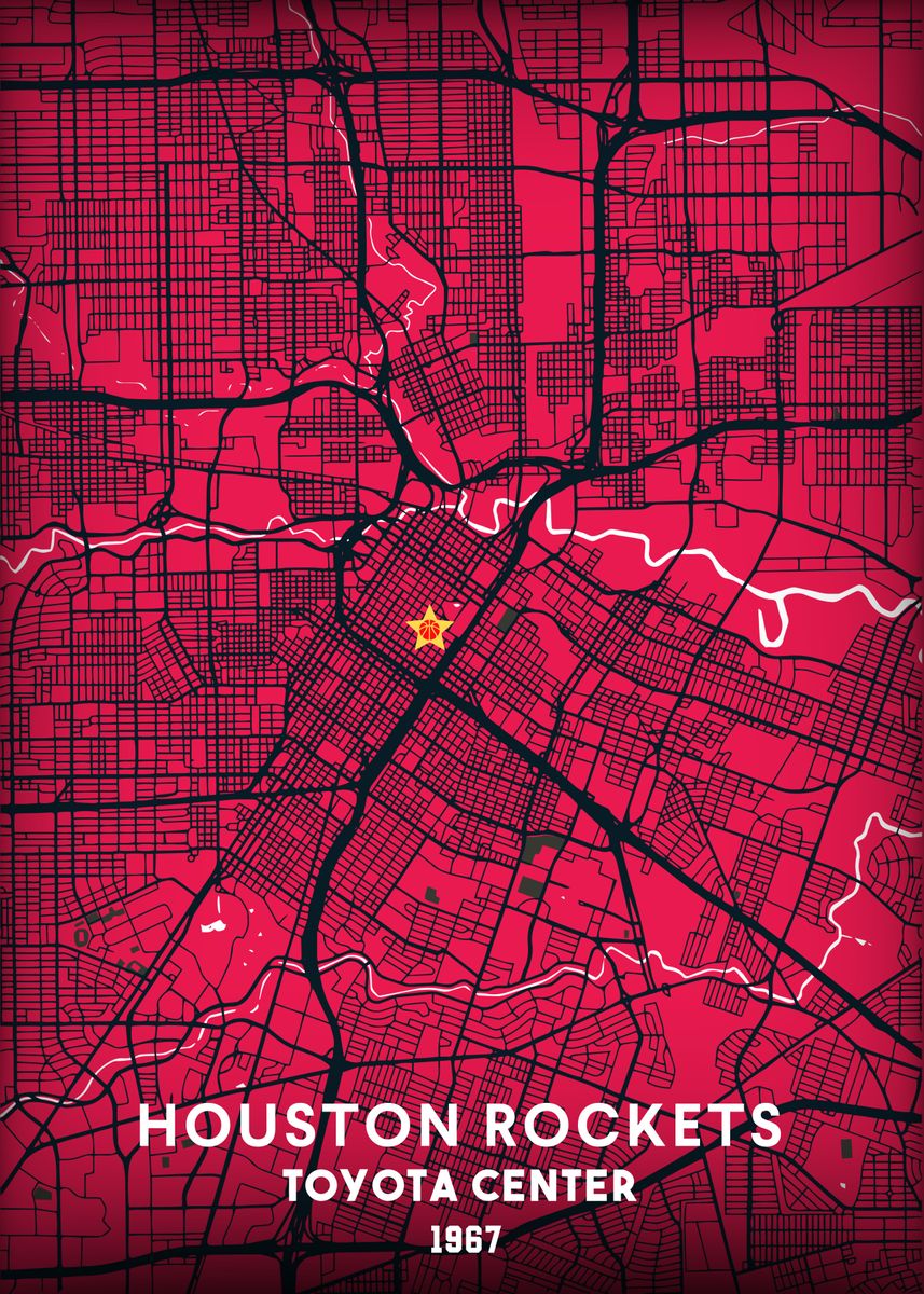 'Houston Rockets ' Poster, picture, metal print, paint by Denis Siggers ...