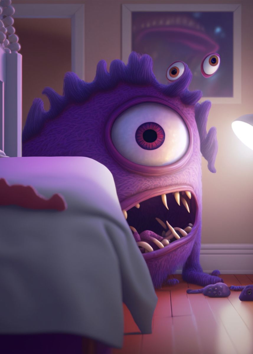 'monster in the room' Poster, picture, metal print, paint by Travel ...