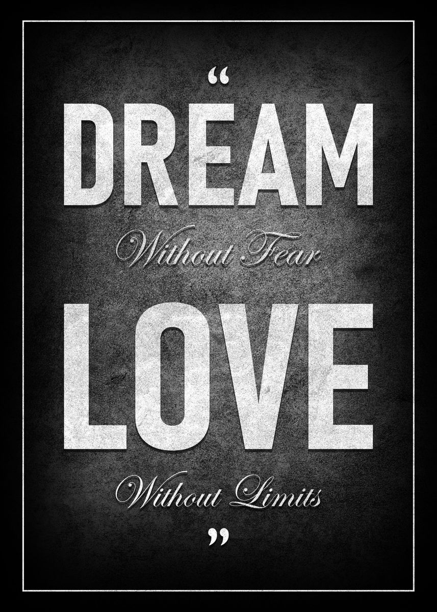 'Dream Without Fear quotes' Poster, picture, metal print, paint by ...