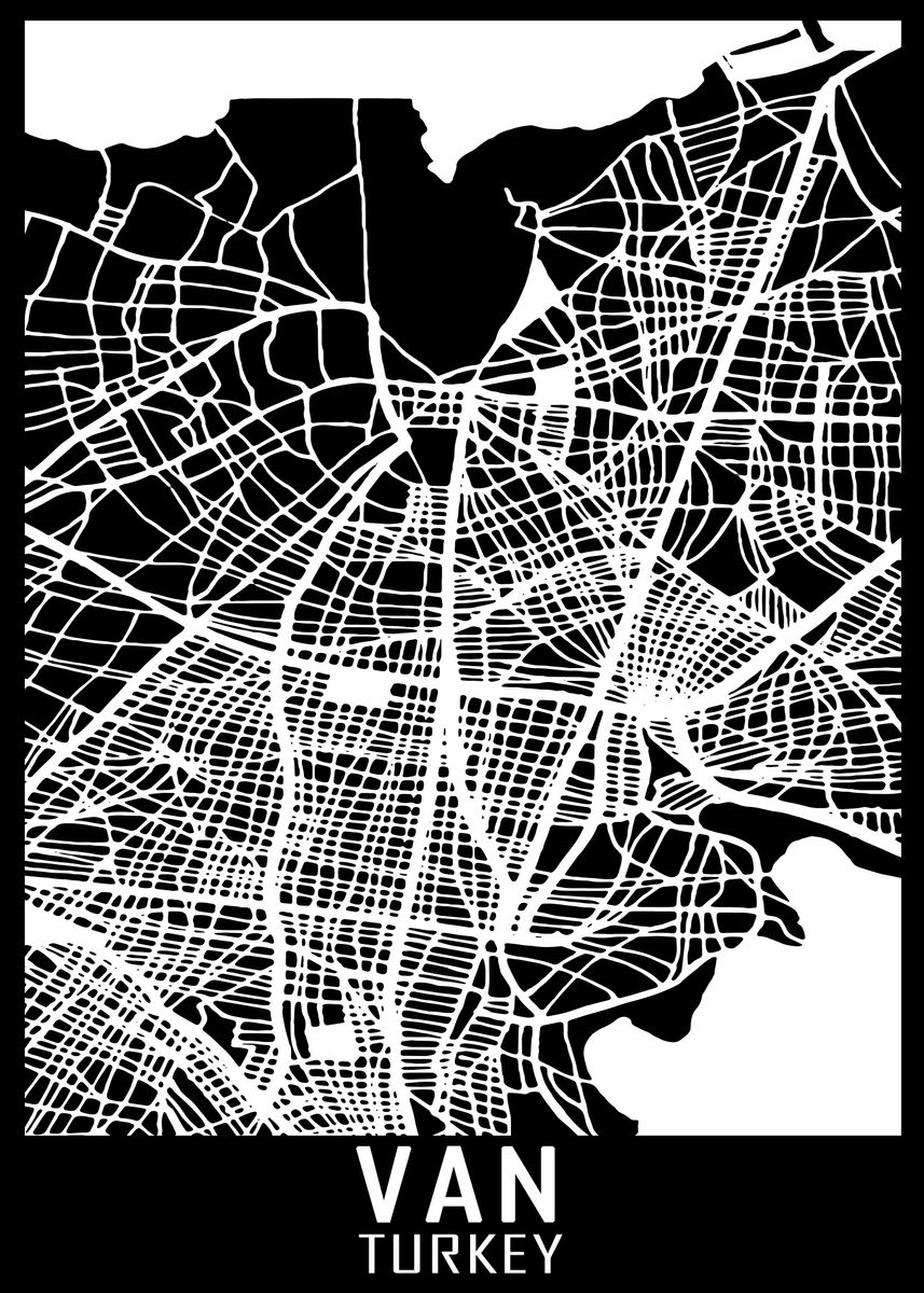 'Van Turkey City Map' Poster, picture, metal print, paint by ...