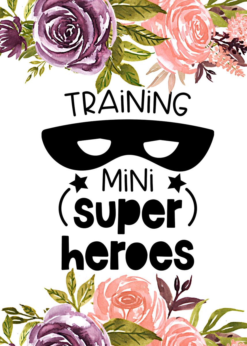'Training mini super heroes' Poster, picture, metal print, paint by ...