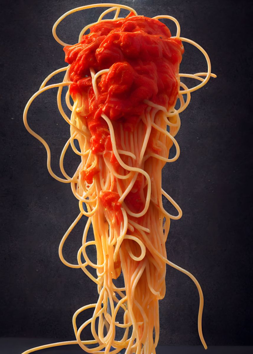 'Spaghetti Frontale' Poster, picture, metal print, paint by David ...