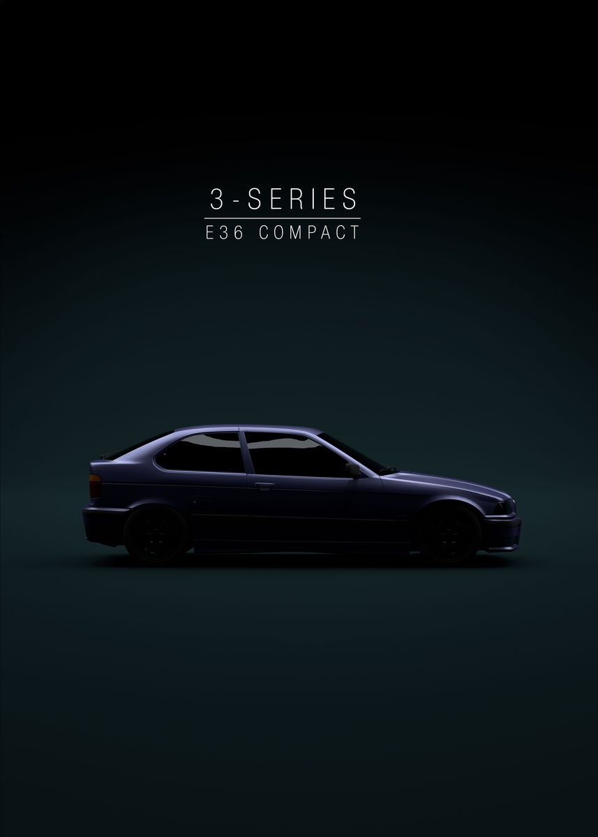'2000 323ti Compact E36' Poster, picture, metal print, paint by 21 MXM ...