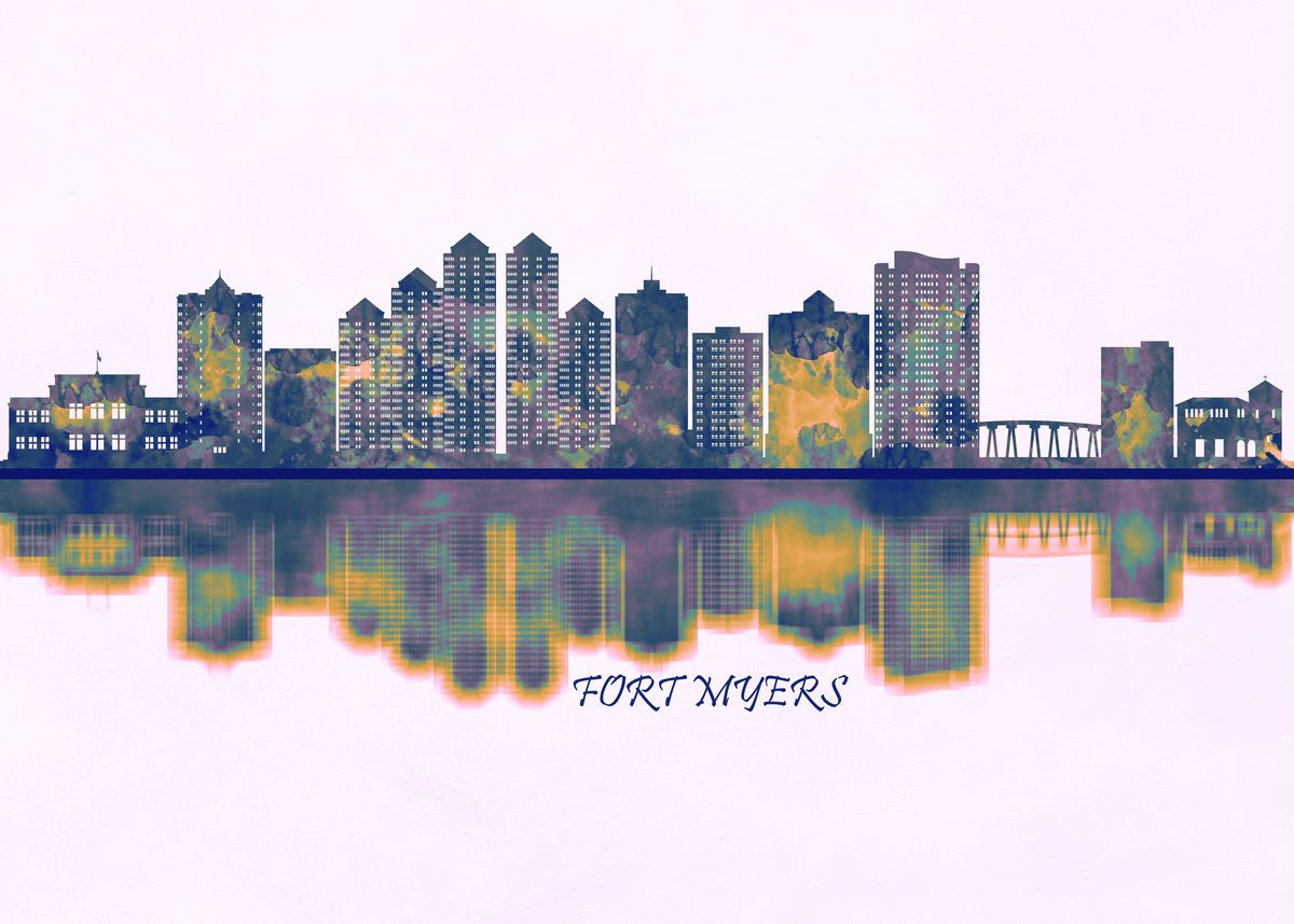 'Fort Myers Skyline' Poster by Towseef Dar | Displate