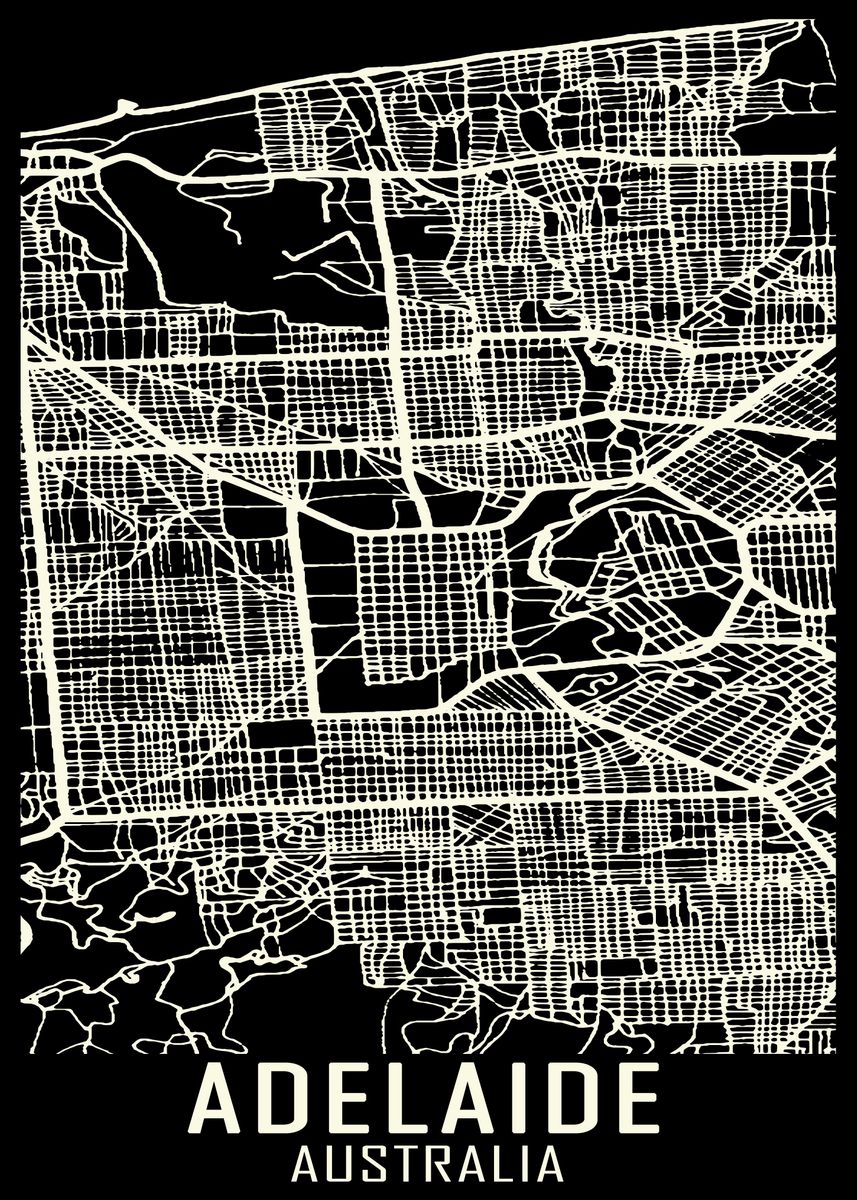 'Adelaide Australia City' Poster, picture, metal print, paint by ...