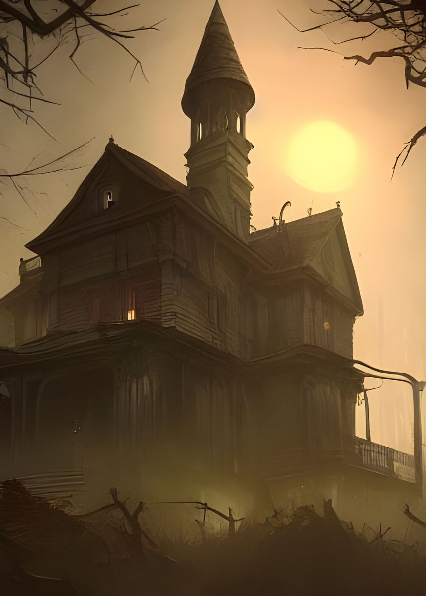 'Abandoned Scary House ' Poster, picture, metal print, paint by ...