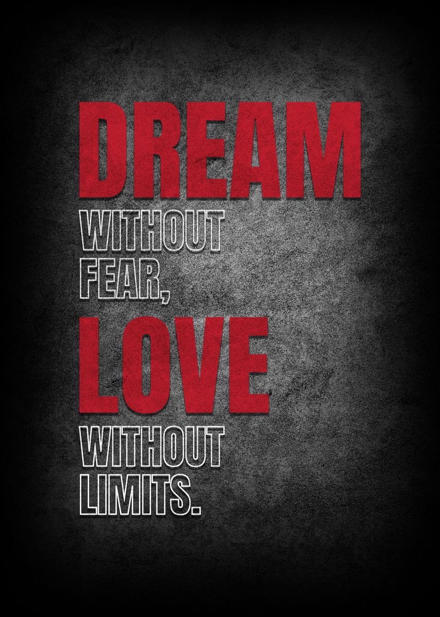 'Dream Without Fear quotes' Poster, picture, metal print, paint by ...