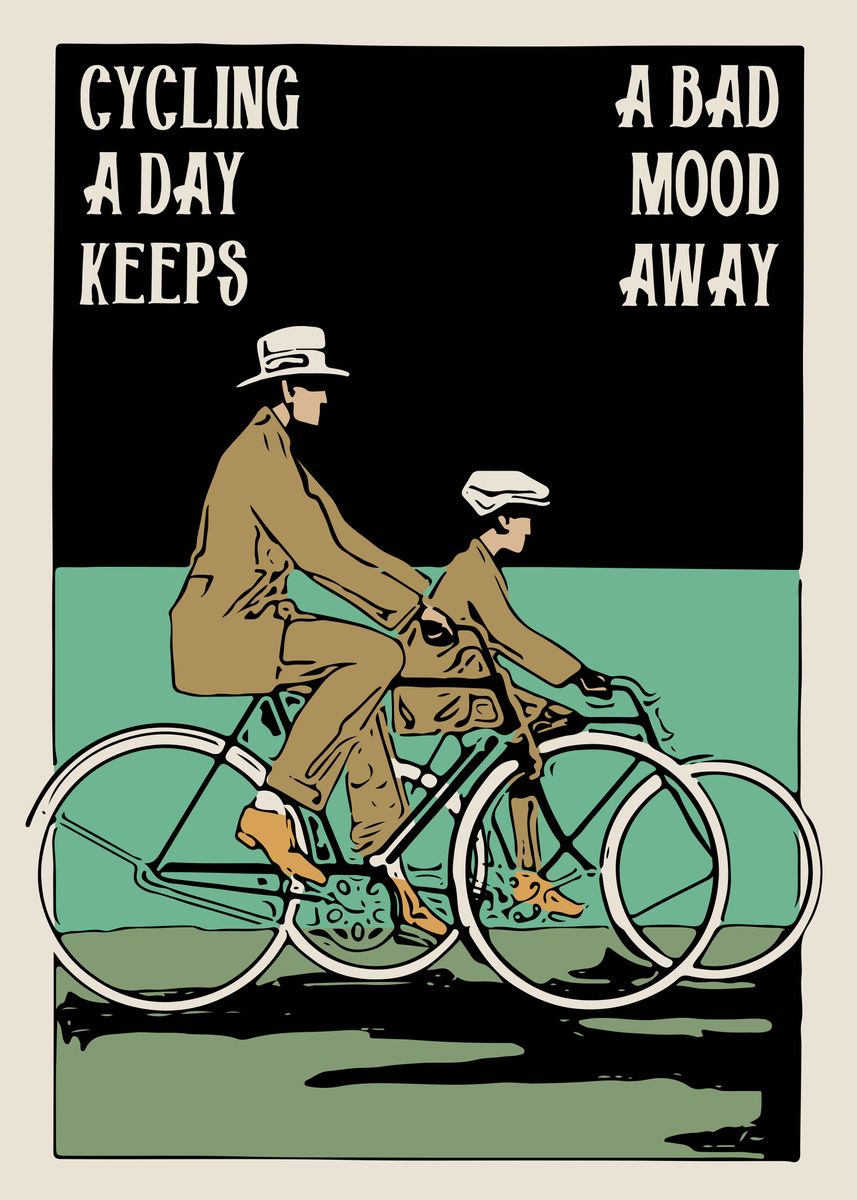 'Vintage Cycling Poster' Poster by BluePinkPanther | Displate