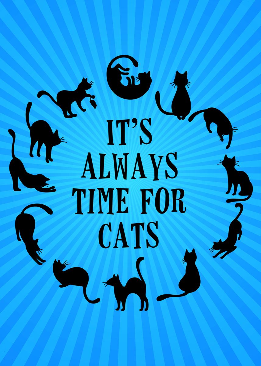 'Time for Cats' Poster, picture, metal print, paint by Max Ronn | Displate