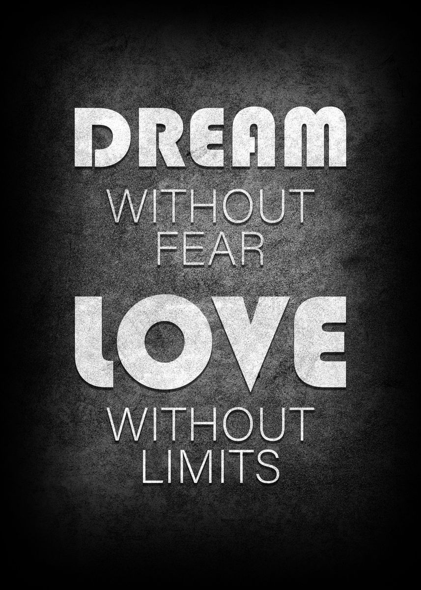 'Dream Without Fear quotes' Poster, picture, metal print, paint by ...