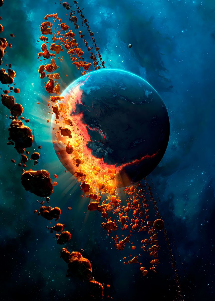 'A Planet Explodes' Poster, picture, metal print, paint by Lunaxys ...