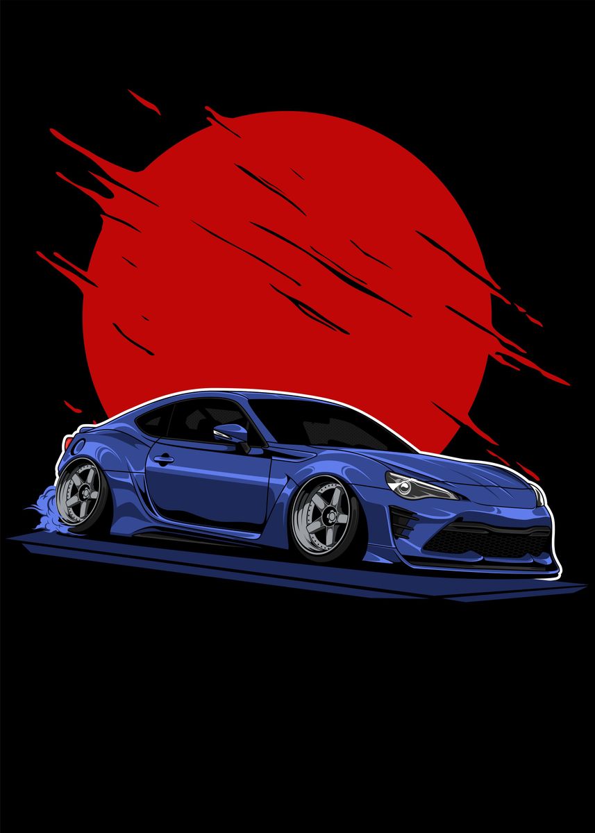 'Toyota GT86 Moon Black 16' Poster, picture, metal print, paint by Heru ...