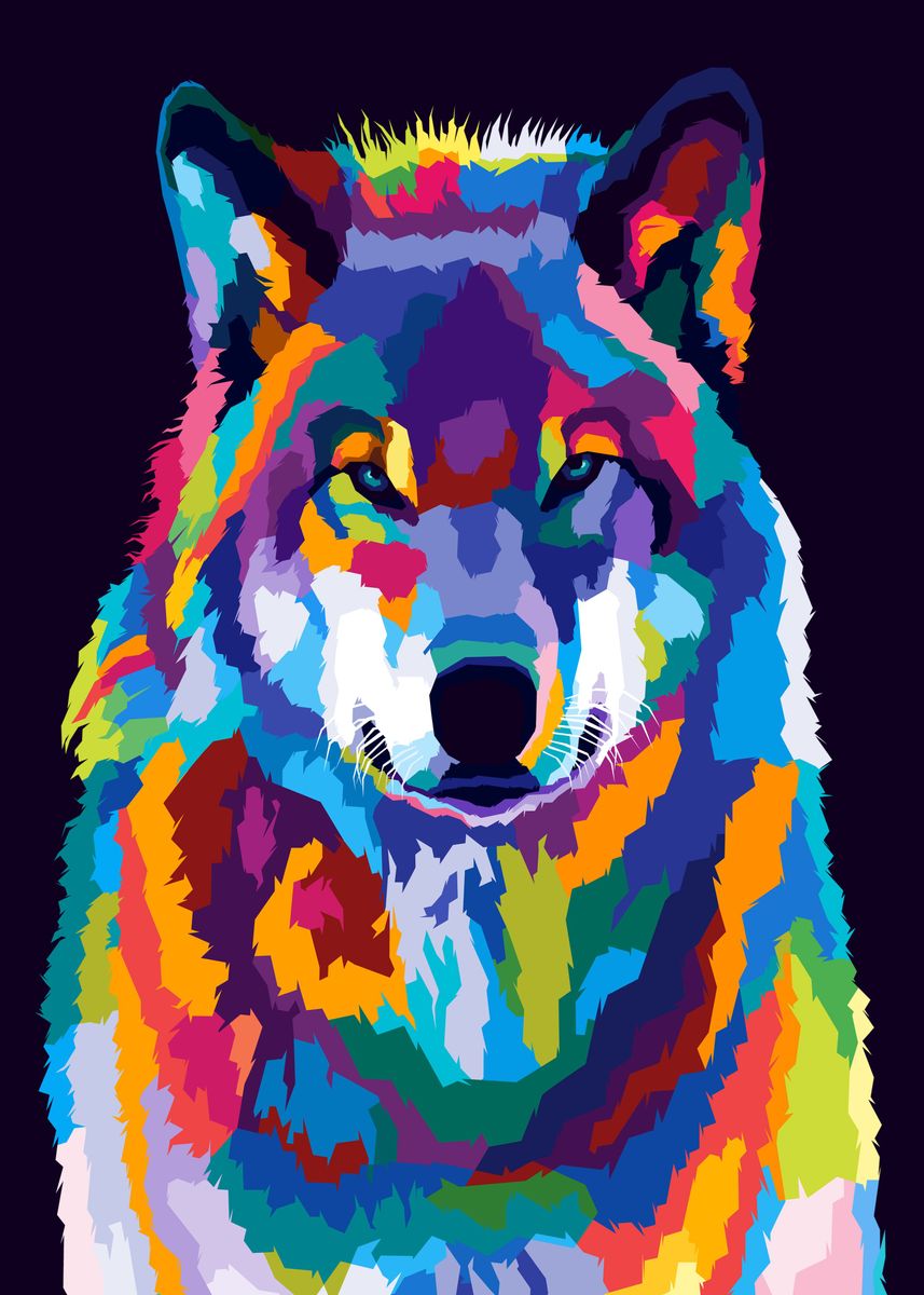 'Animals Wolf' Poster, picture, metal print, paint by Siksis Art | Displate