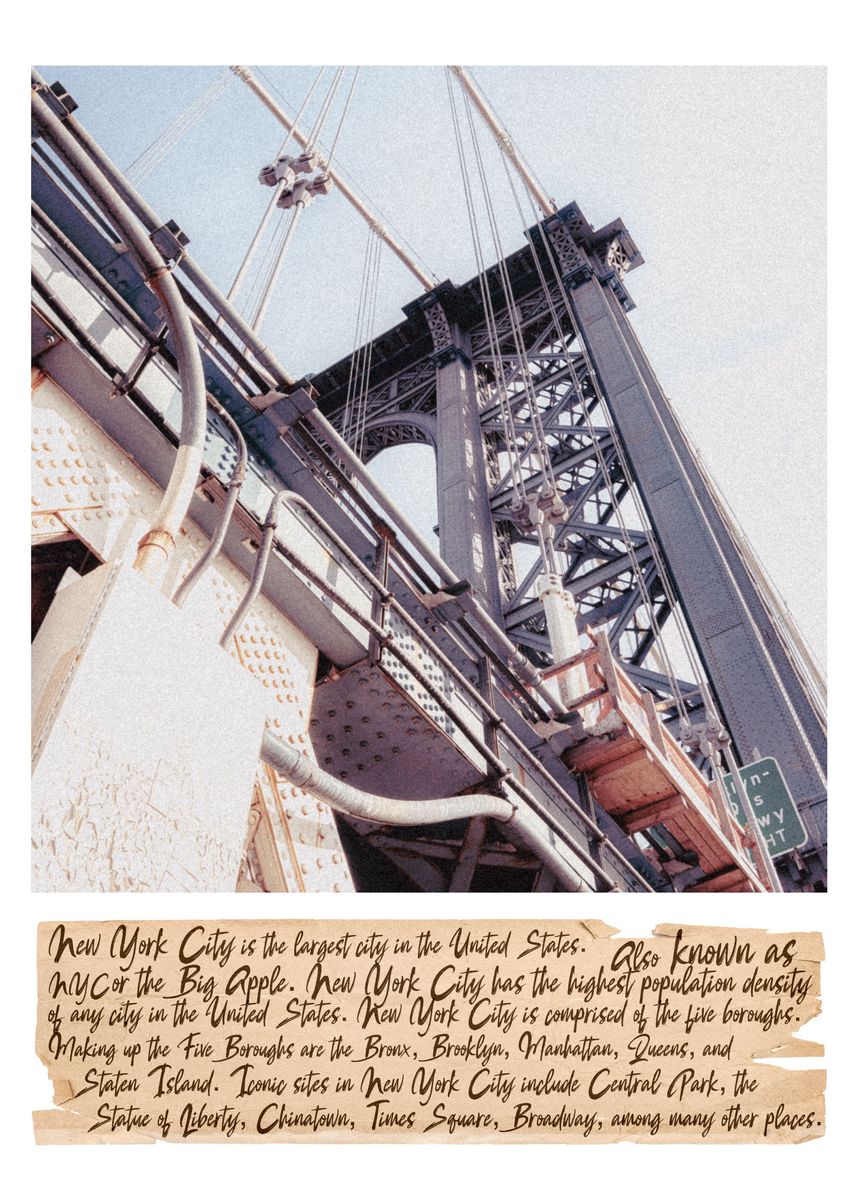 'Manhattan Bridge New York' Poster by anthony Londer | Displate