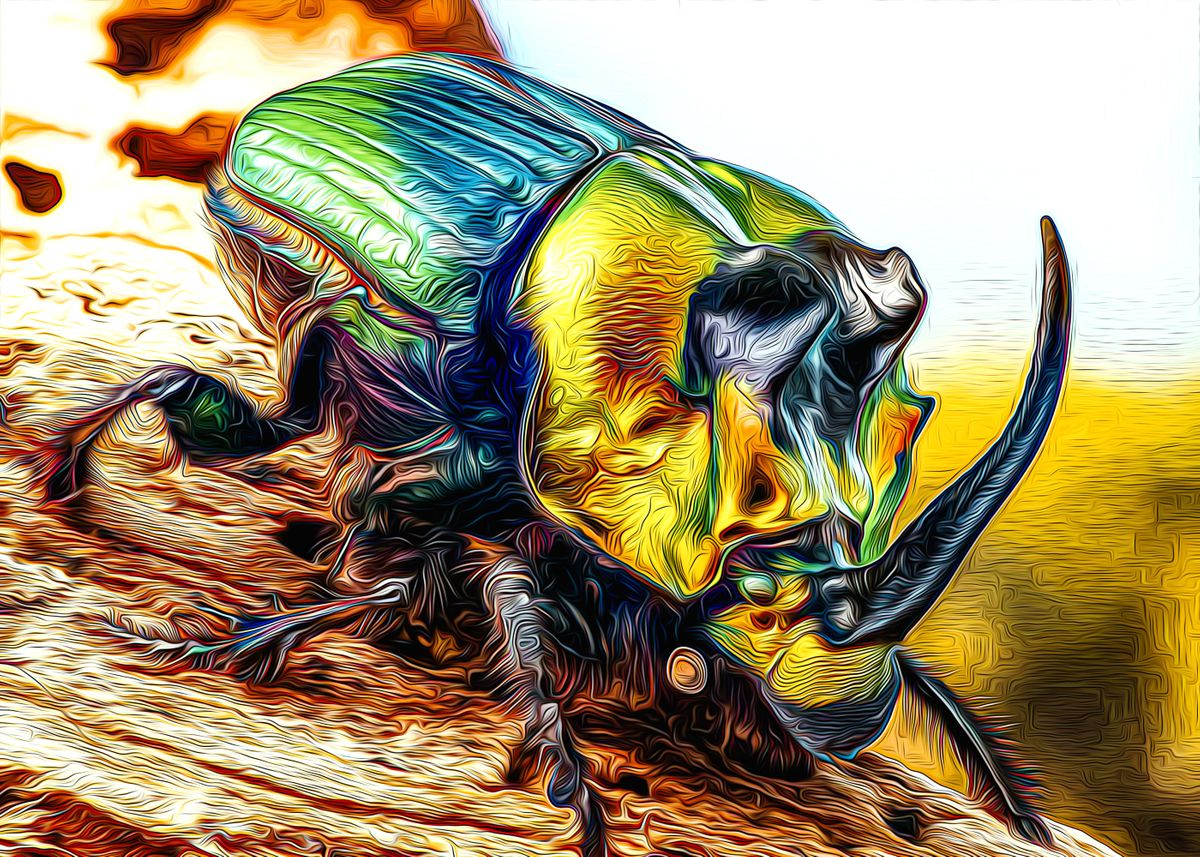 'Rhinoceros Beetle' Poster by Tiker Arts | Displate