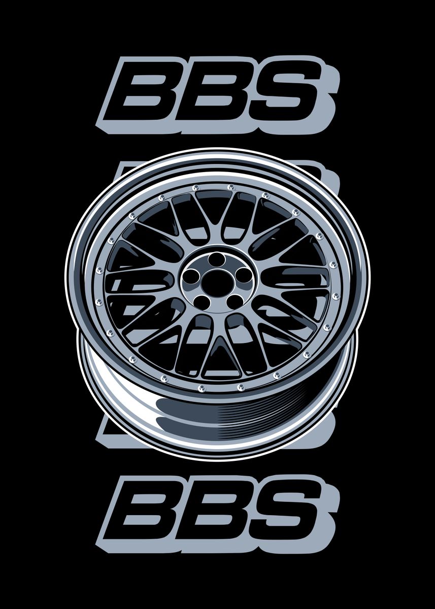 'BBS Wheel Racing Car' Poster, picture, metal print, paint by ZHAISHOKU ...