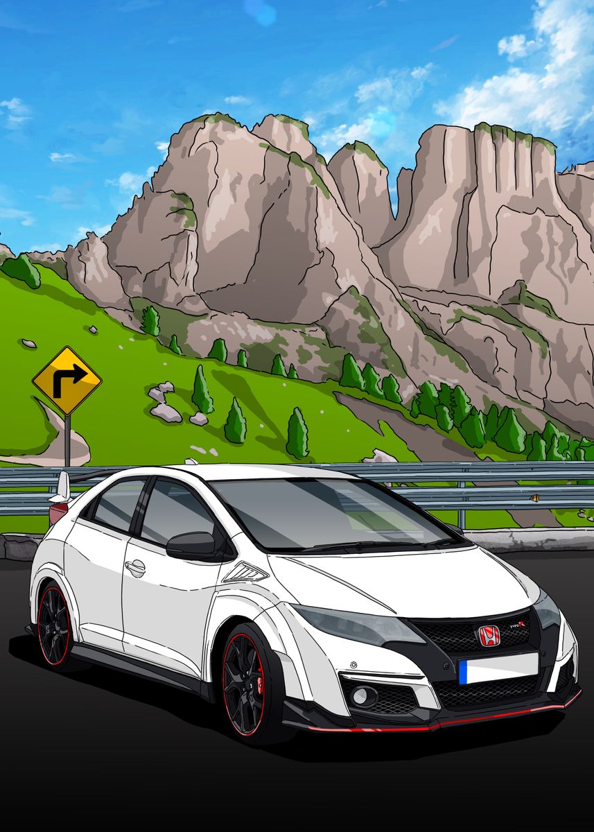 'Honda Civic Type R' Poster, picture, metal print, paint by ND Fat ...