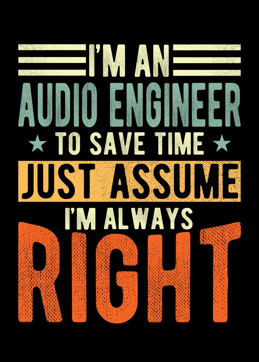 'Audio Engineer' Poster, picture, metal print, paint by schmugo | Displate