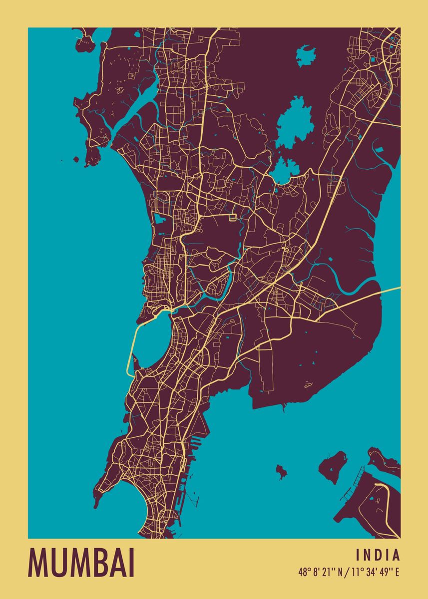 'Mumbai' Poster, picture, metal print, paint by Miracle Studio | Displate