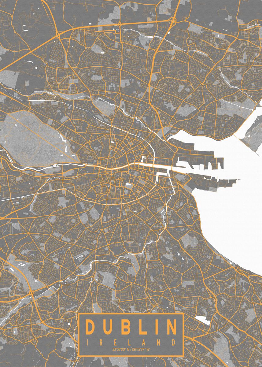 'Dublin City Map Bauhaus' Poster, picture, metal print, paint by deMAP Studio | Displate