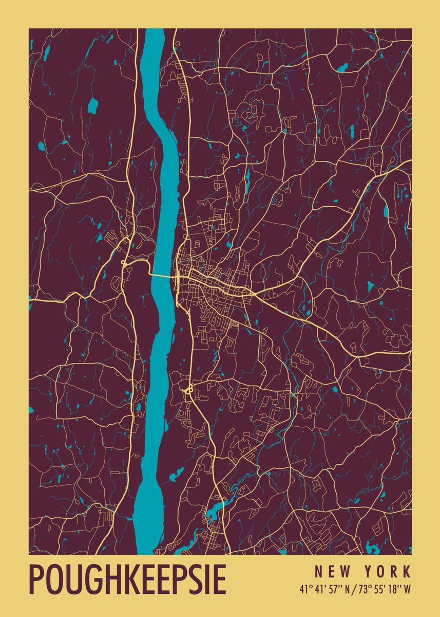 'Poughkeepsie' Poster, picture, metal print, paint by Miracle Studio ...