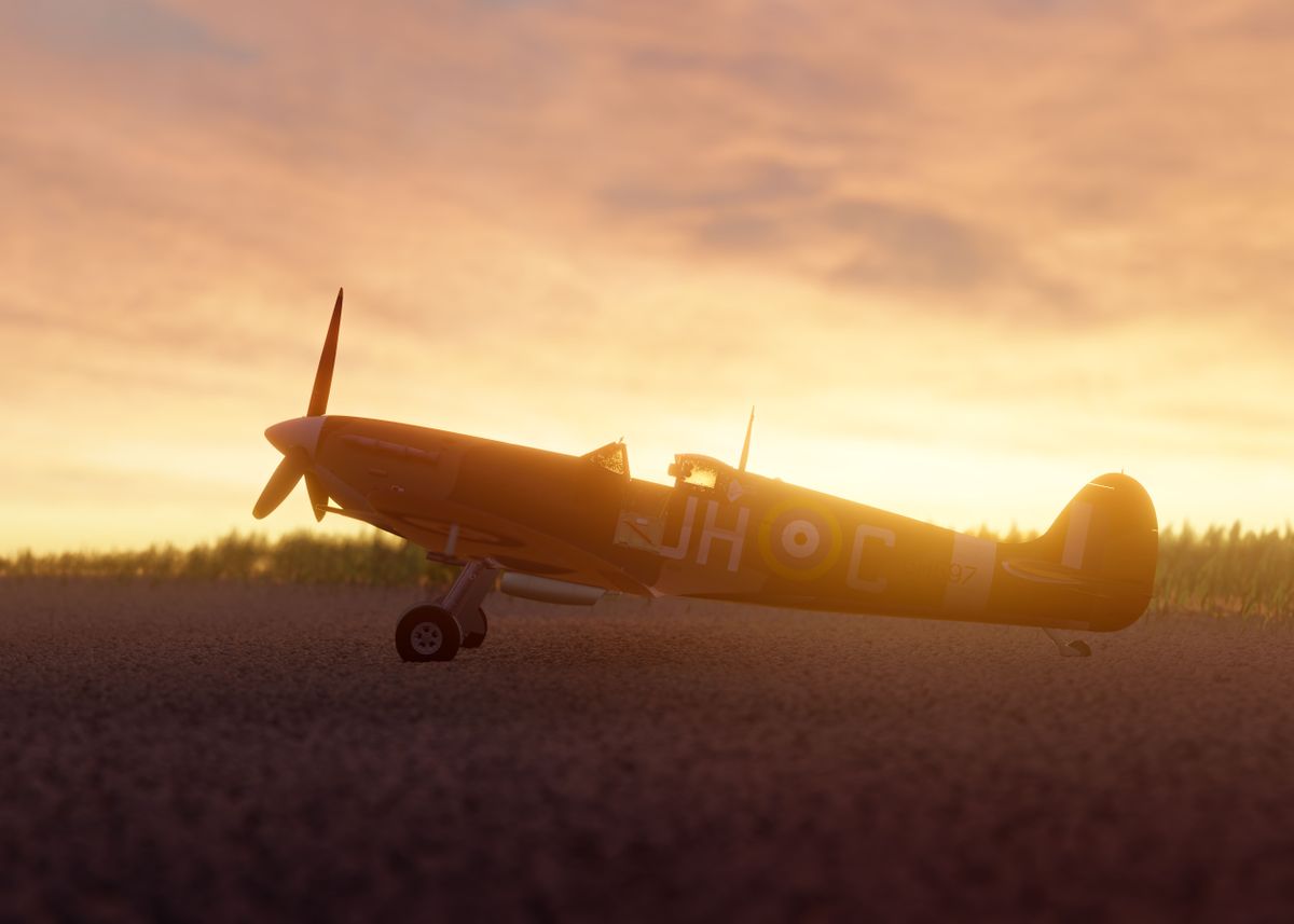 'Spitfire Side View' Poster by Wes Jones | Displate