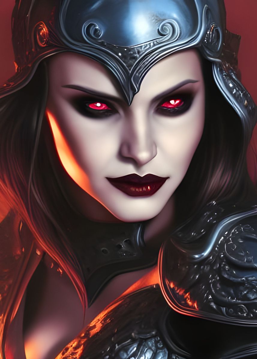 'Vampire with red eyes' Poster, picture, metal print, paint by ...