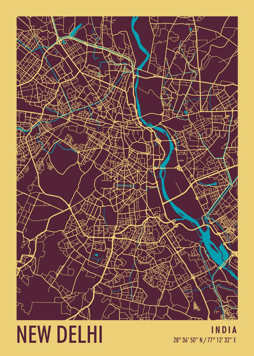 'New Delhi' Poster, picture, metal print, paint by Miracle Studio ...