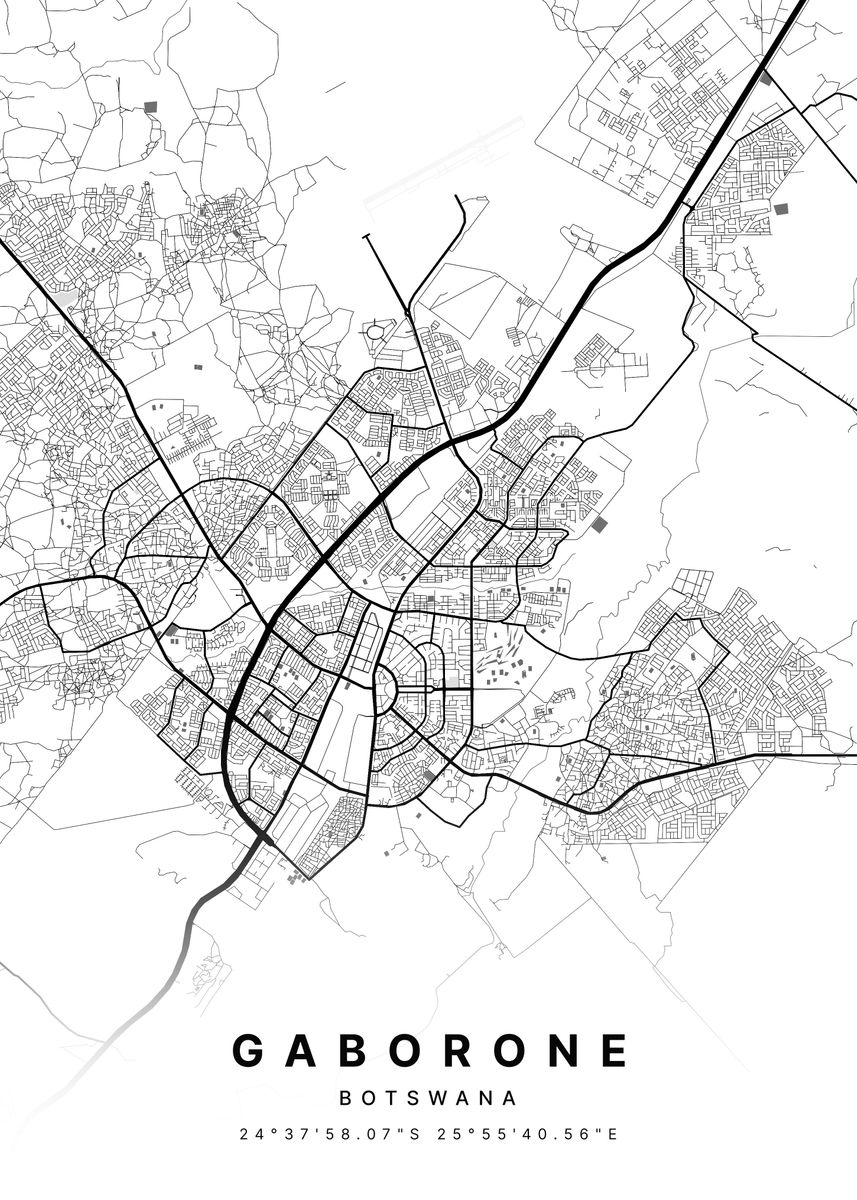 'Gaborone Botswana' Poster, picture, metal print, paint by Kemi | Displate