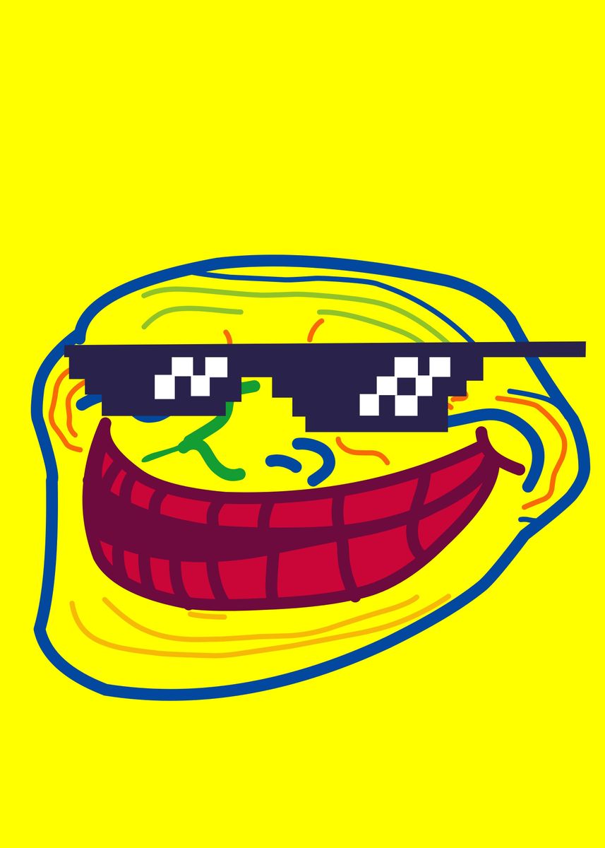 'meme joke cool' Poster, picture, metal print, paint by Mshel Tyan ...